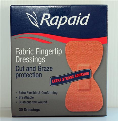 Rapaid fabric fingertip bandaids Pkt 30 - OnSafe