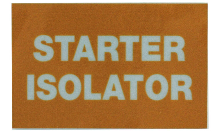 STICK40 - Starter Isolator Sticker 70x40mm - OnSafe